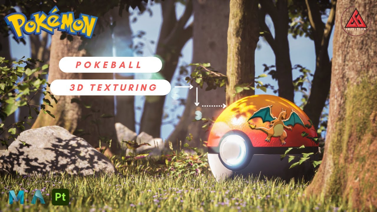 Pokeball 3d Texturing | #autodeskmaya #modeling #pokeball #pokemon - YouTube