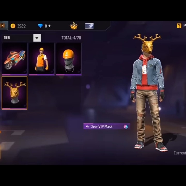 SQUAD GAME Vip mast Deear in golden Mask in free fire #vipmask # ...