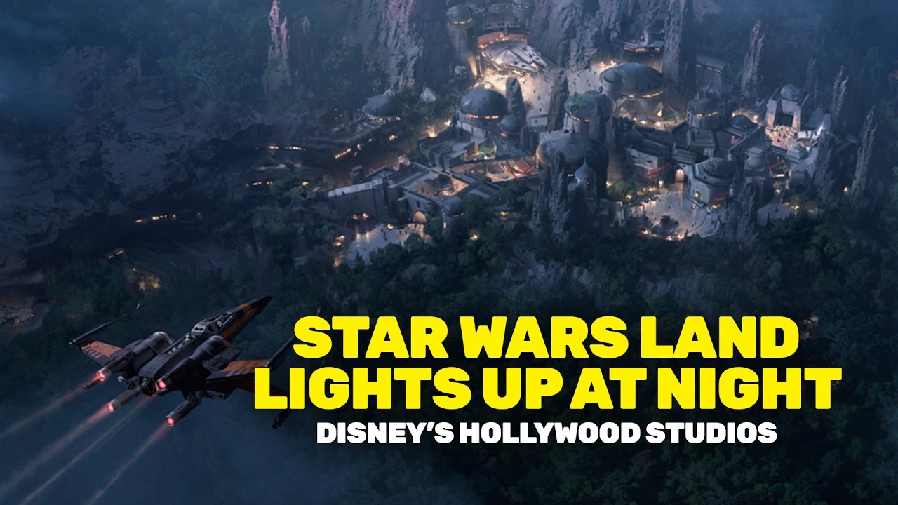 Star Wars Land at Walt Disney World at night revealed during D23 ...