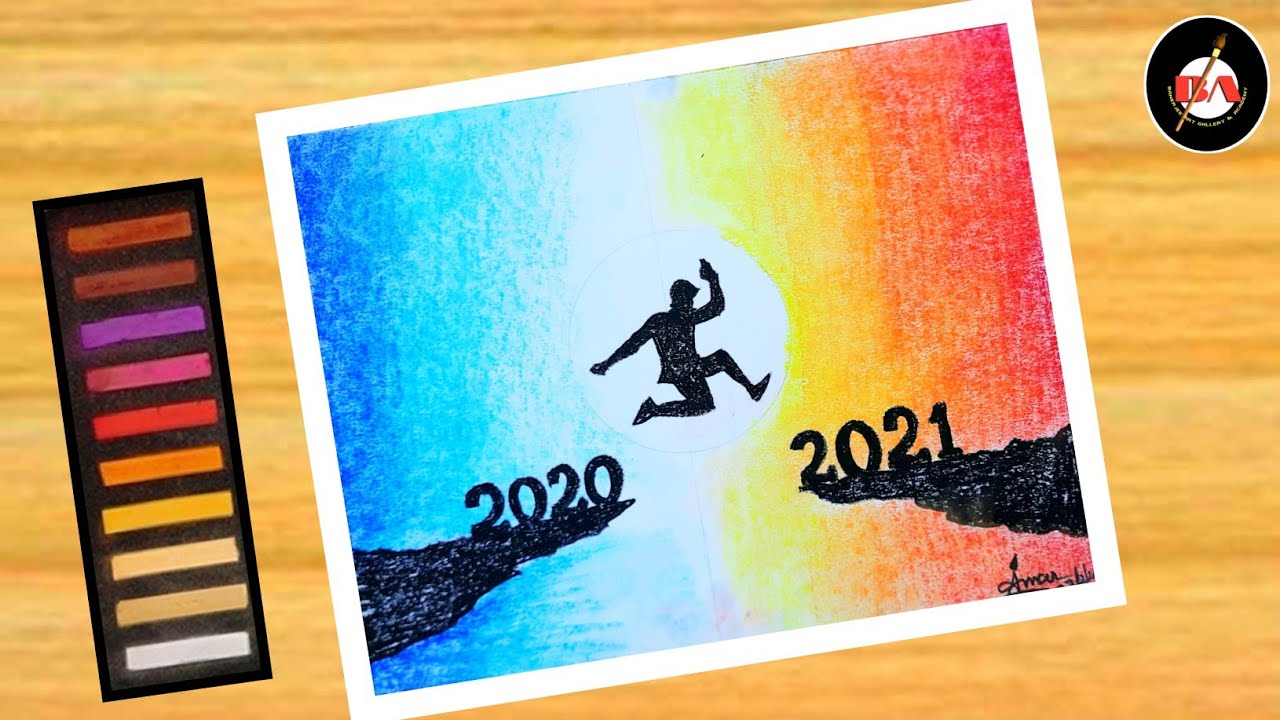 2021 Happy New Year New Scenary Drawing. Motivational Drawing. - YouTube