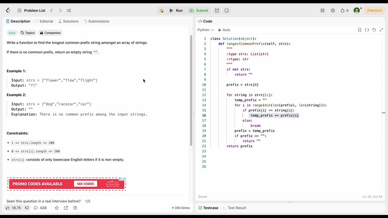 Leetcode Longest Common Prefix Explained (Brute Force & Optimized approach) using Python - YouTube