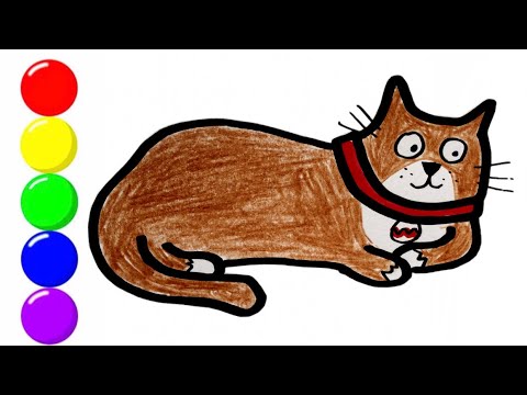 How To Draw a Cute Cat | Bolalar uchun mushuk rasm chizish | рисуем ...
