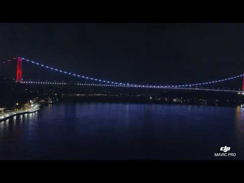 ISTANBUL By Dron at Night RUMELI HISAR
