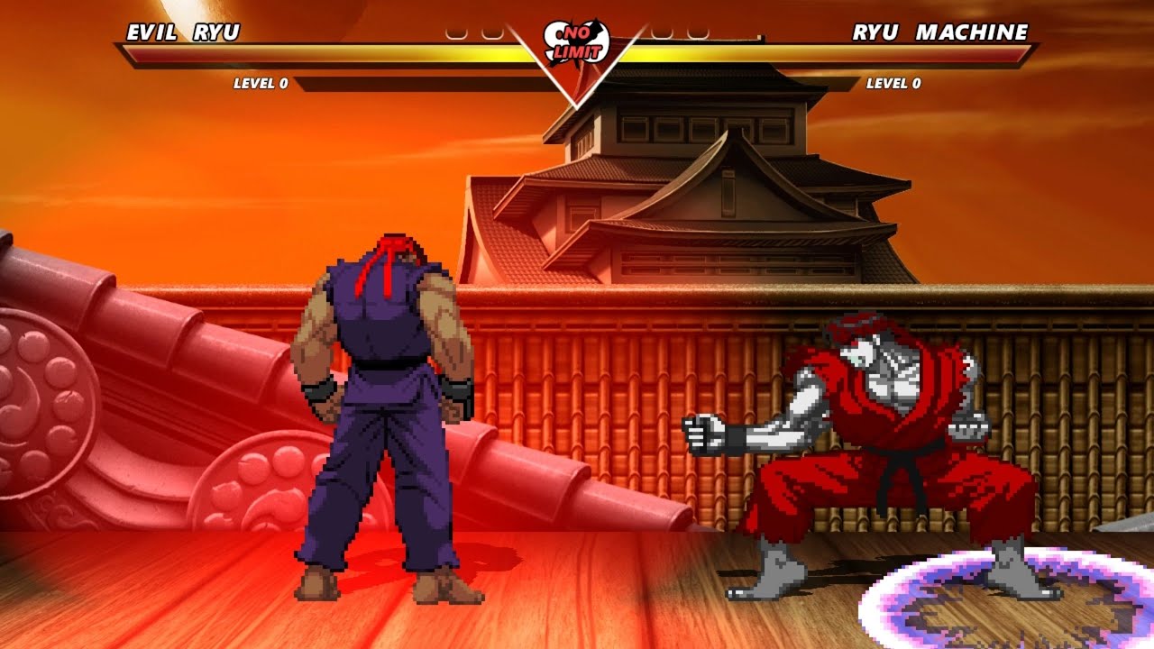 EVIL RYU vs RYU MACHINE - Highest Level Awesome Fight! - YouTube