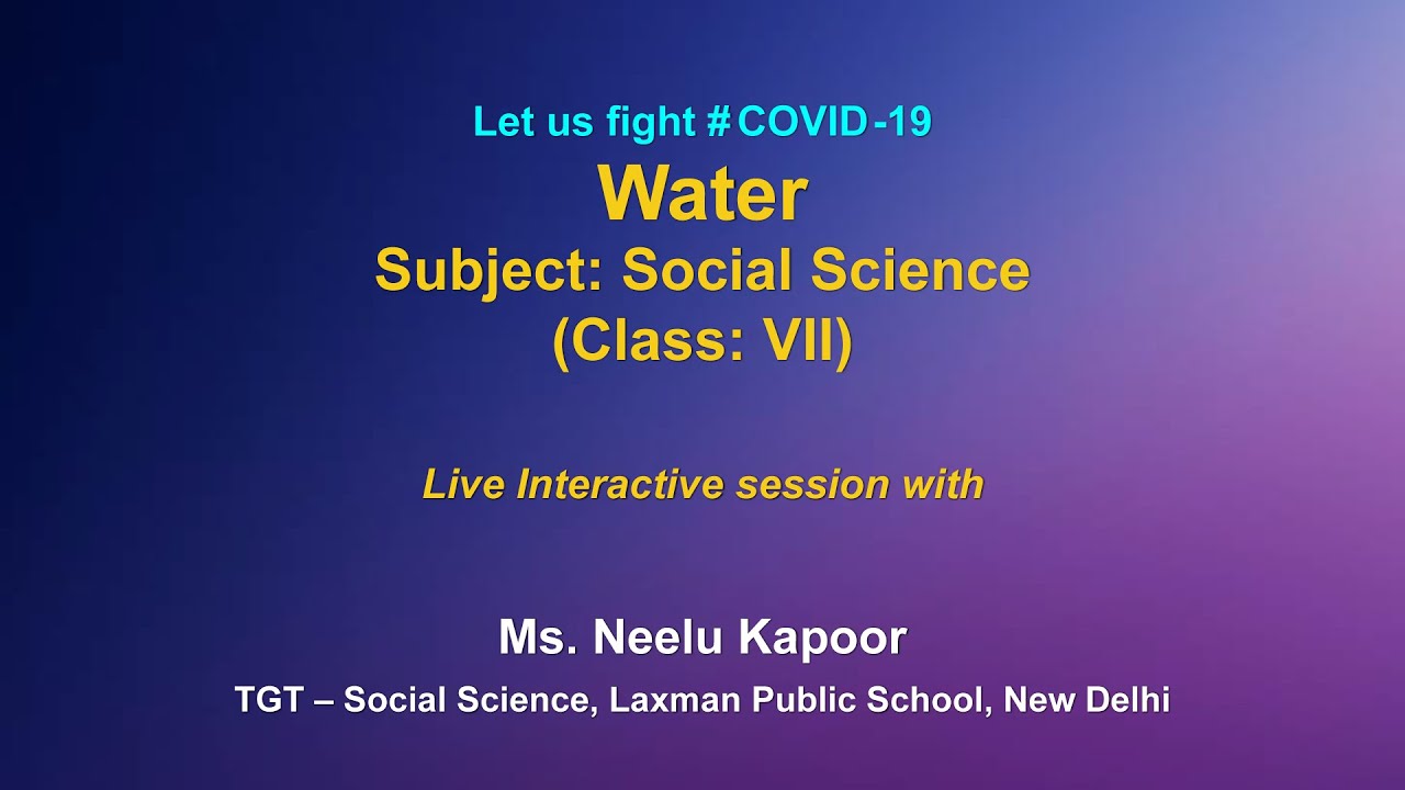 Live Interaction on : Water Subject: Social Science (Class: VII) - YouTube