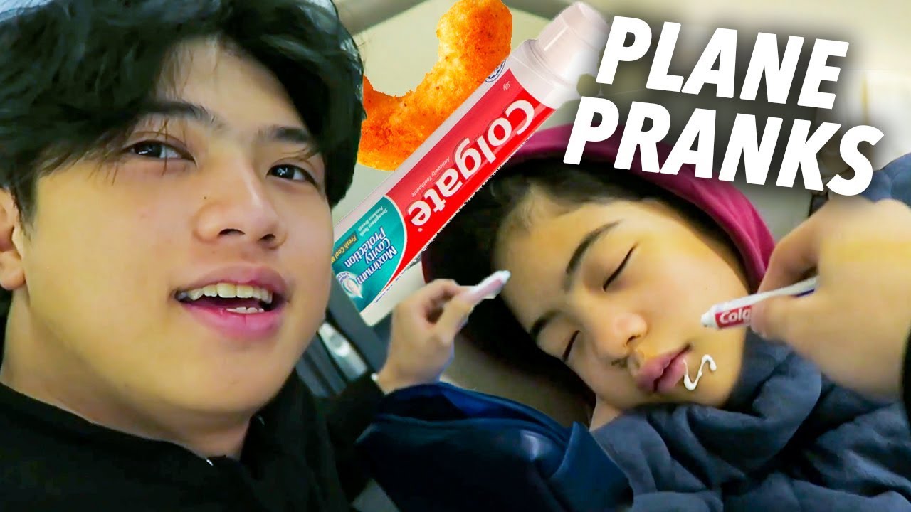 PLANE PRANKS ON SISTER!! (toothpaste) | Ranz and Niana - YouTube