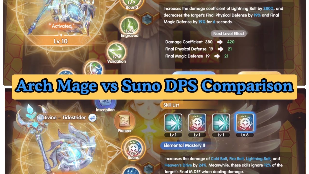 Arch Mage SE 10 vs Suno SE 10 Damage Comparison - Ragnarok X Next ...
