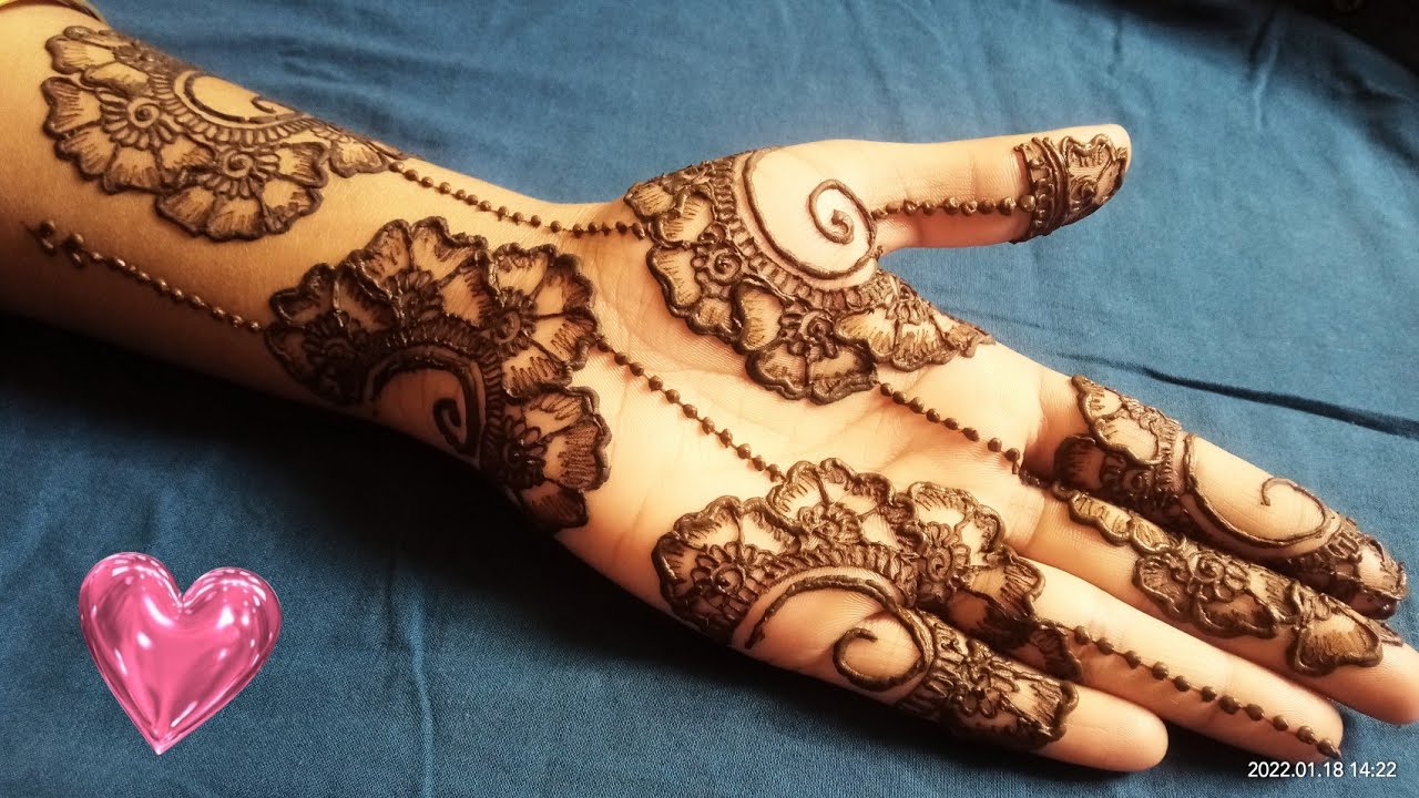 💕💕Easy and beautiful flower Mehandi design ll 💕💕new full hand Mehandi ...