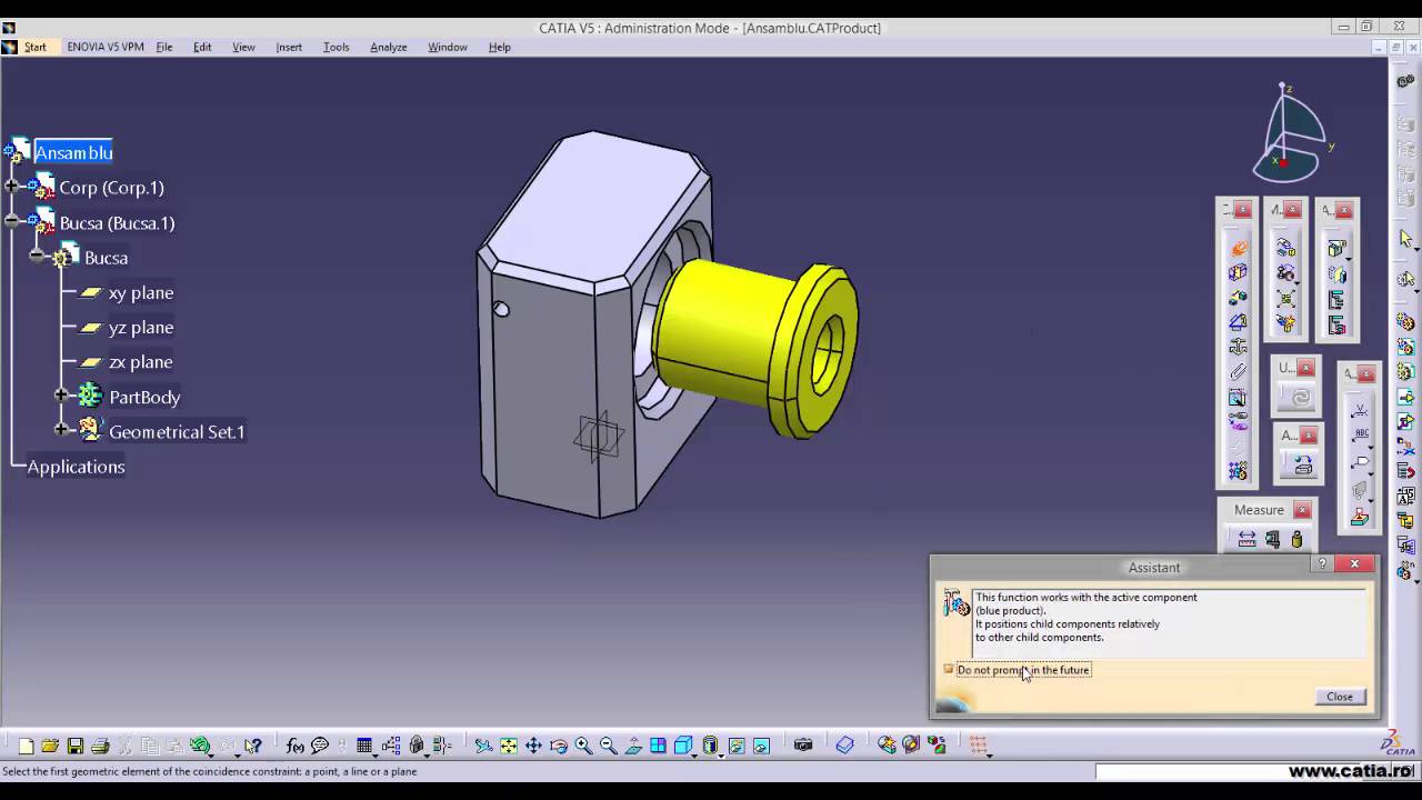 Creation of a simple assembly from scratch using CATIA v5 episode 1 ...