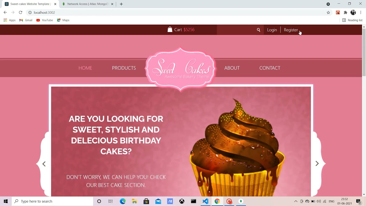 Online Cake ordering project in ReactJs || MERN project - YouTube