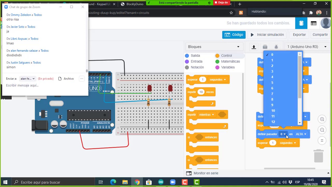 Arduino encender varios led - YouTube