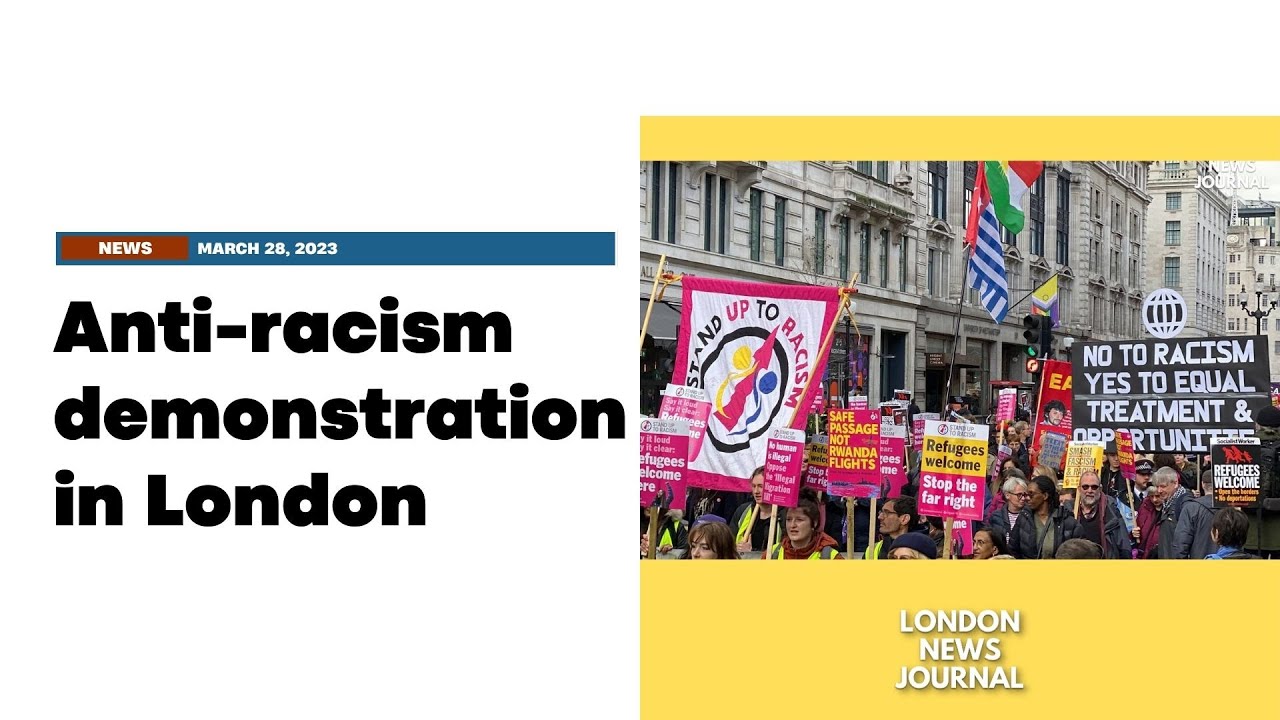 Thousands join anti-racism demonstration in London - YouTube