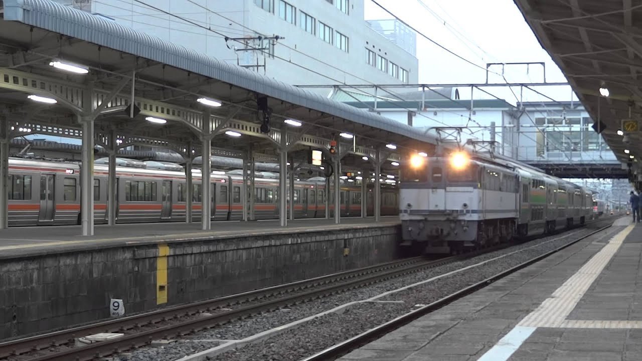 JR東日本 E233系3000番台2階建G車 甲種輸送№50(9866レ EF65-1093)② 大垣 - YouTube