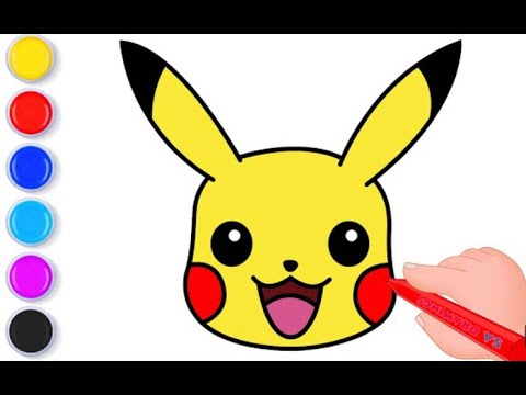 How to draw a cute pikachu and coloring fun || Easy drawing pikachu ...