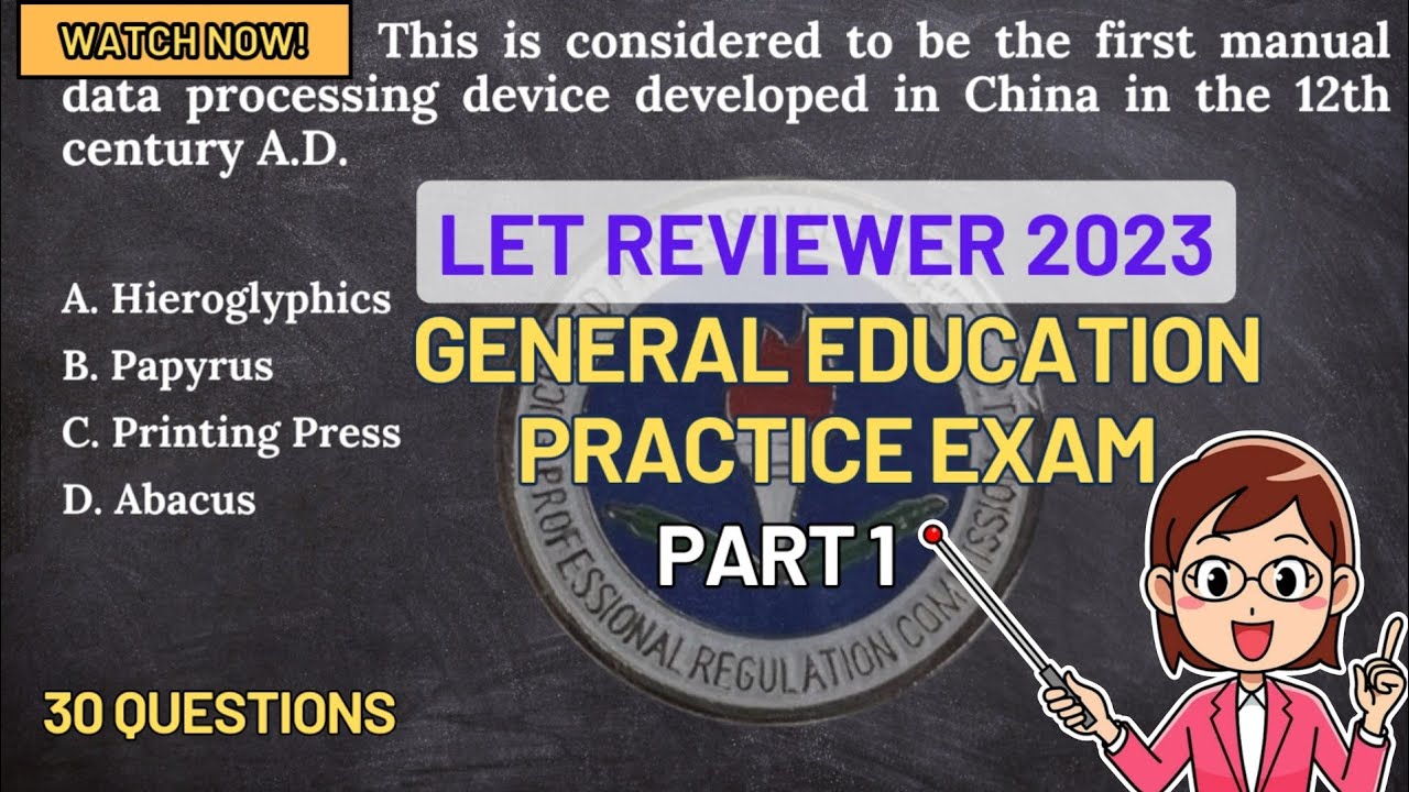 PART 1: LET REVIEWER 2023| GENERAL EDUCATION PRACTICE EXAM - YouTube