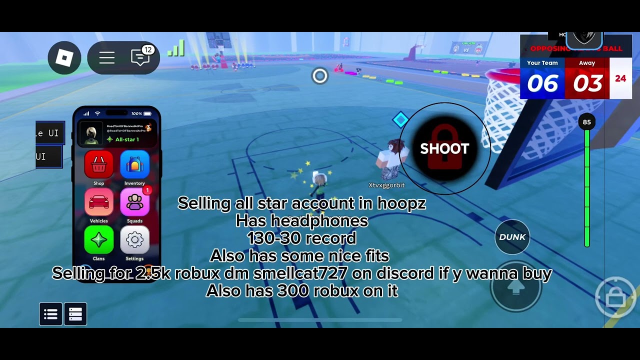 HOOPZ ACCOUNT FOR SALE! ALL STAR, AMAZING RECORD, GOOD GOAL EFFECTS ...