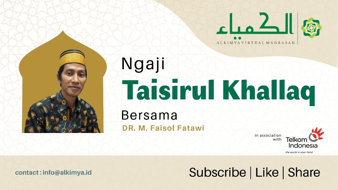 🔴(LIVE) Kajian Ranah Akhlak Kitab Taisirul Khallaq Bersama DR. M ...