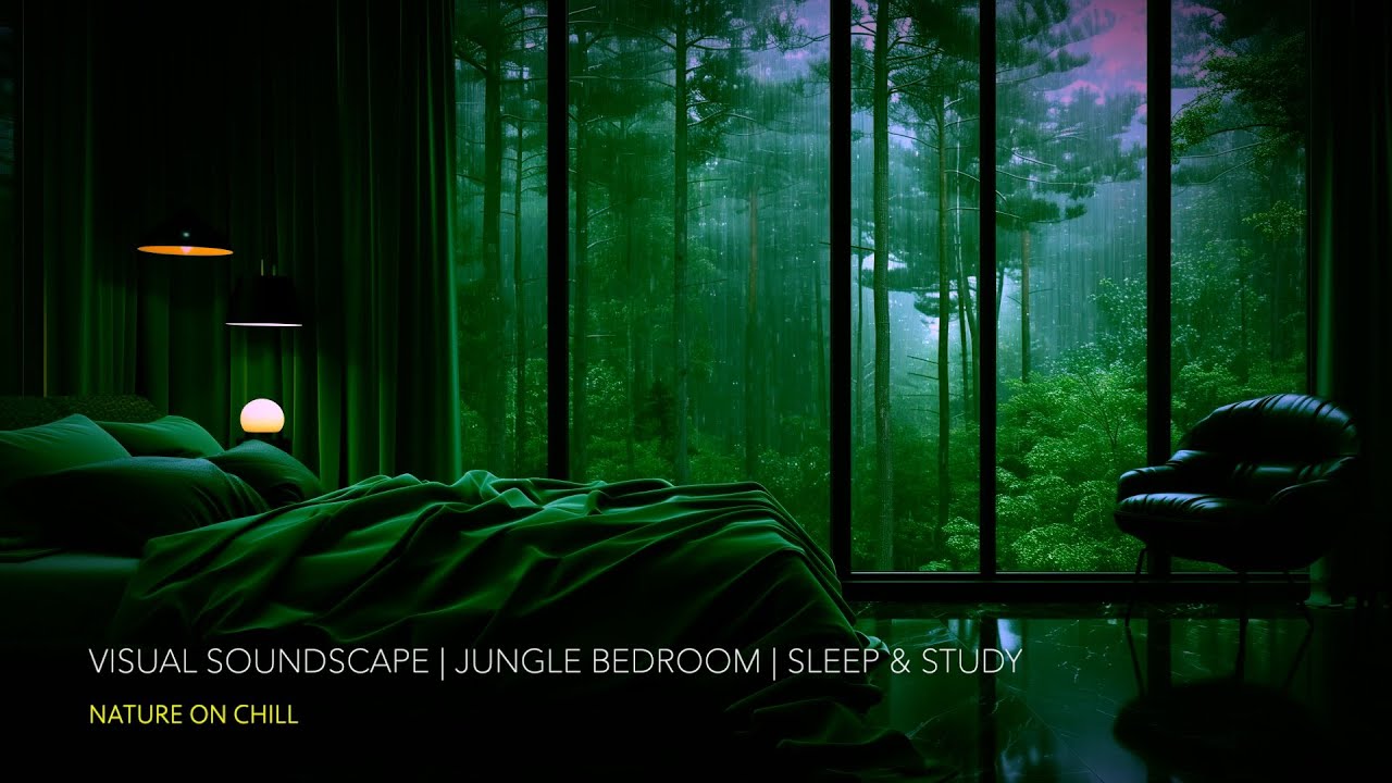 RELAX and SLEEP with a Visual Soundscape | Rainy Jungle Bedroom - YouTube