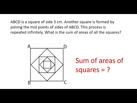 Sum of areas of squares formed by joining the midpoints of square ...