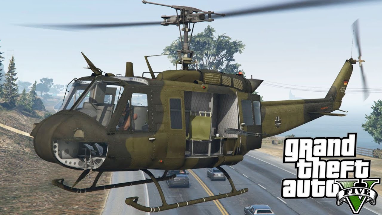 GTA V UH-1D Huey Bundeswehr - YouTube