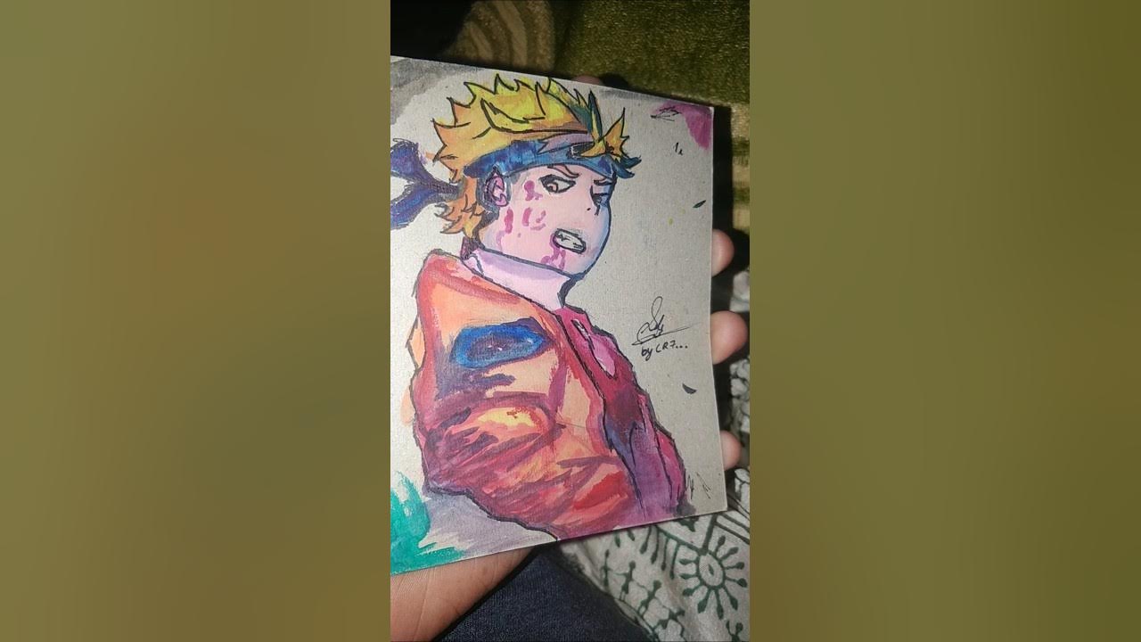 Narotu Drawing Water Colour First Time 🙄😅 Animenaruto Water Boruto Art Youtube