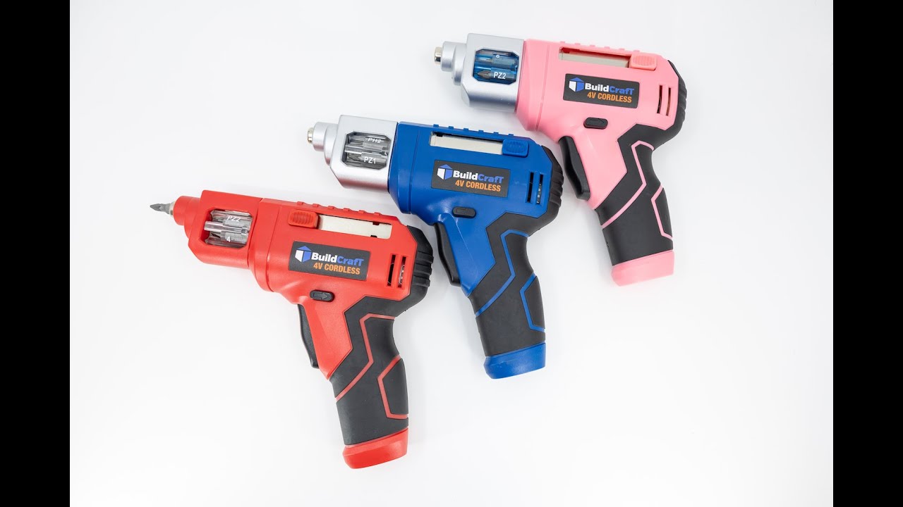 Buildcraft Cordless Screwdriver with Cartridge Bit Changer - YouTube