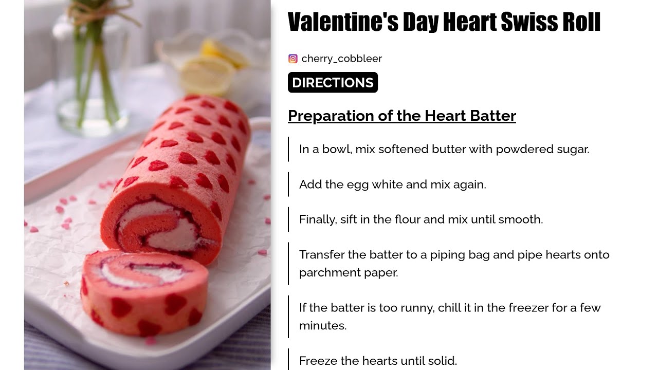 Perfect Valentine Swiss Roll: Easy Heart Decoration Tips - YouTube