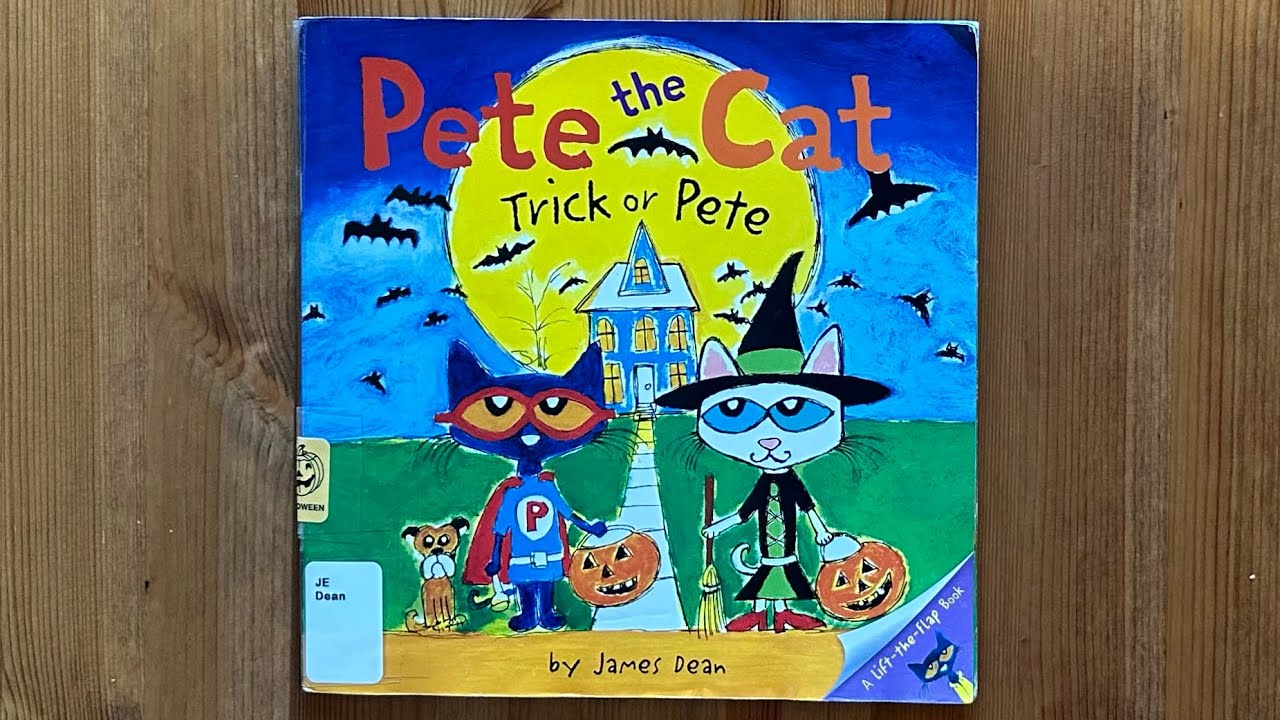Ash reads Pete the Cat Trick or Pete by James Dean - YouTube