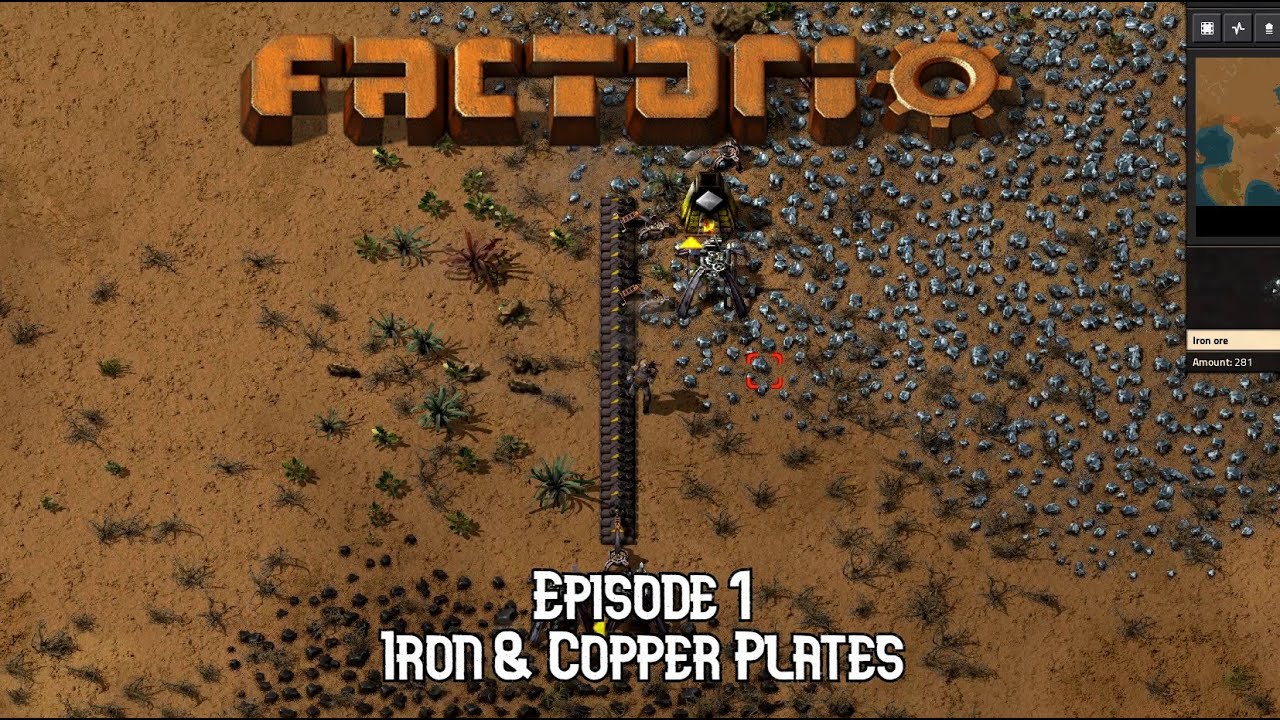 Factorio Episode 1 - Iron & Copper Plates - YouTube