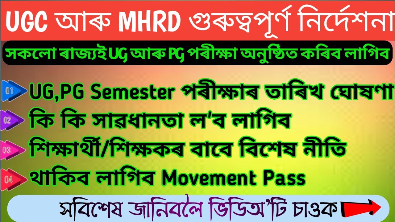 UNIVERSITY SEMESTER EXAM 2020| UGC Release SOP's|| UG,PG SEMESTER EXAM ...