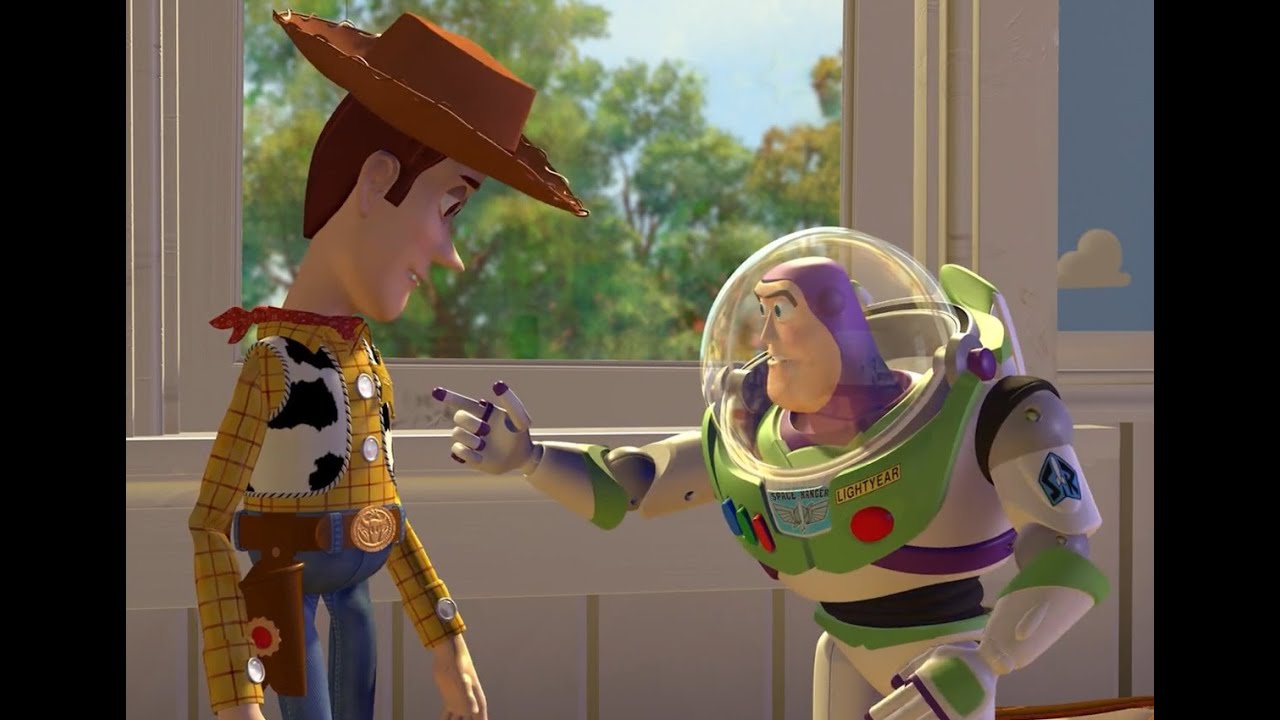Woody meets Buzz for the first time - Toy Story - YouTube