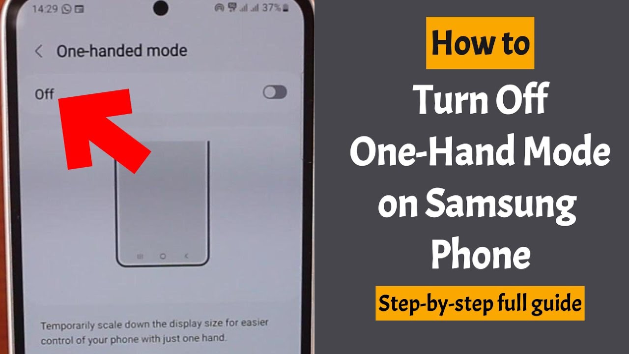 How to Turn Off One hand Mode on Samsung Phone - YouTube