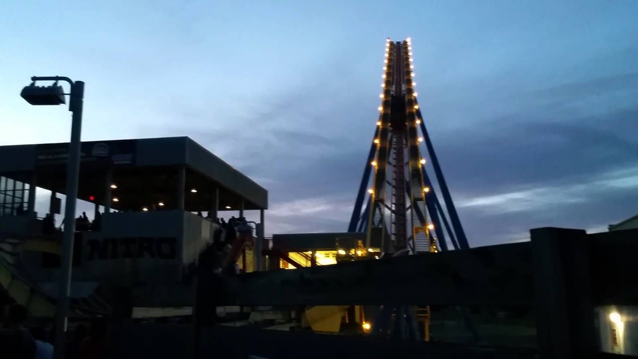 Nitro roller coaster in Six Flags Great Adventure in NJ - YouTube