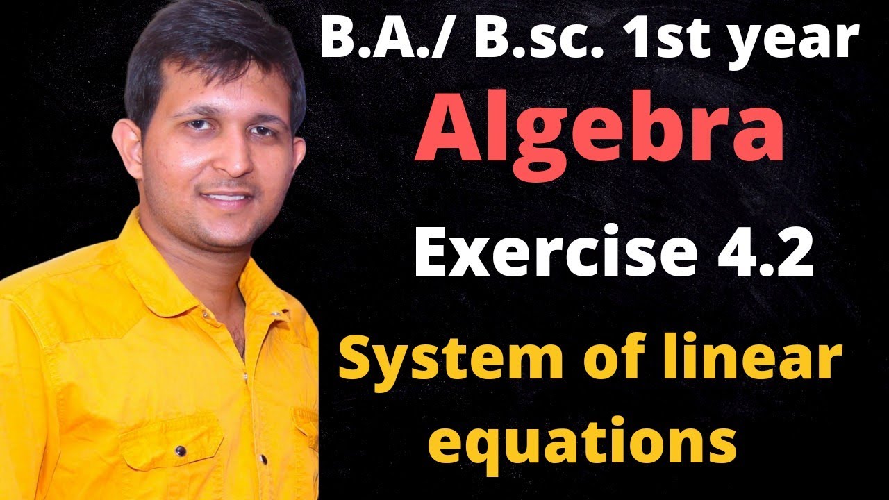BA/ Bsc 1st year Algebra Exercise 4.2 | System of linear homogenous ...