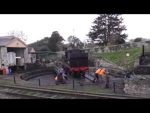 M7 Class 30053 being turned on the turntable at swanage railway ...