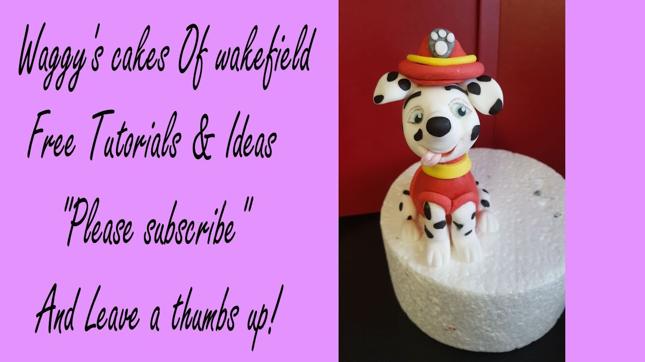 Marshall Paw Patrol cake topper fondant sugar tutorial - YouTube