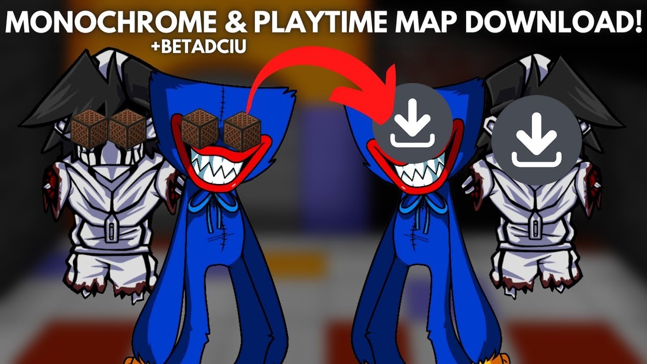 FNF | Monochrome & Playtime BETADCIU Minecraft Note Block Map Download ...