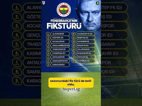 Fenerbahçe'nin  2025 -2026 Sezonu Maç Fikstürü Belli Oldu | Futbol