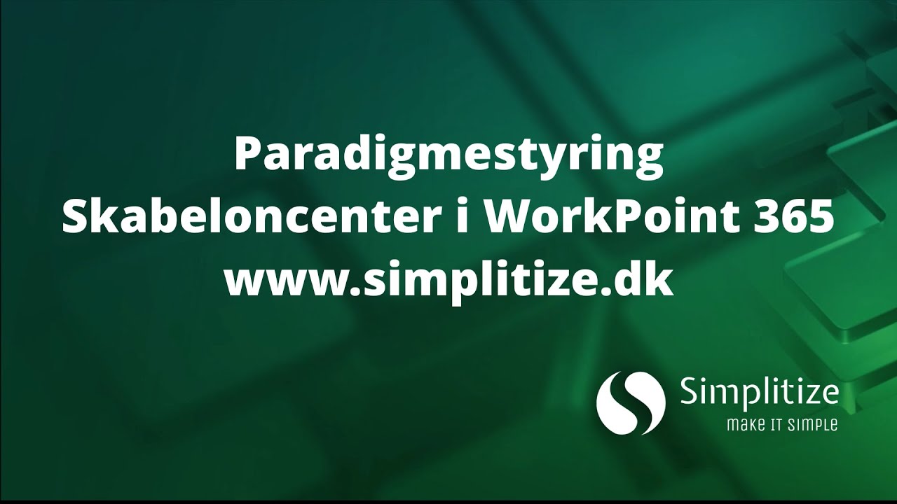 Paradigmestyring - skabeloncenter i WorkPoint 365 - YouTube