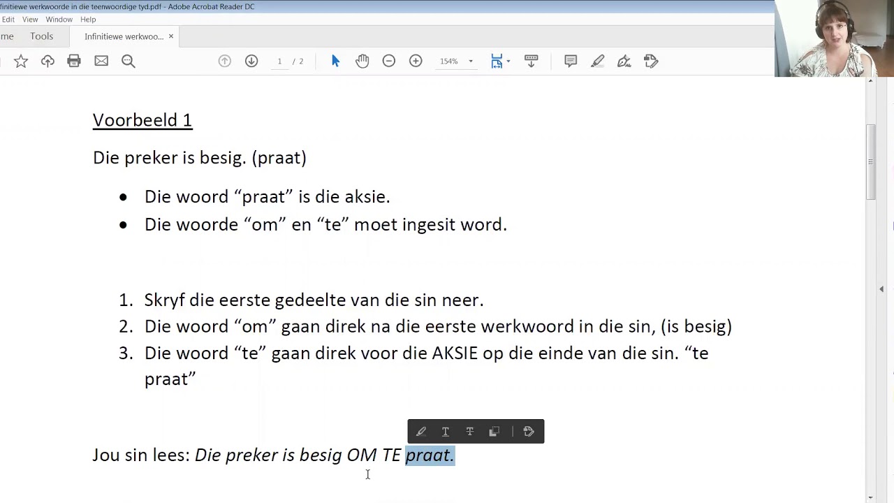 Infinitiewe werkwoorde in die teenwoordige tyd 23-04-2020 - YouTube