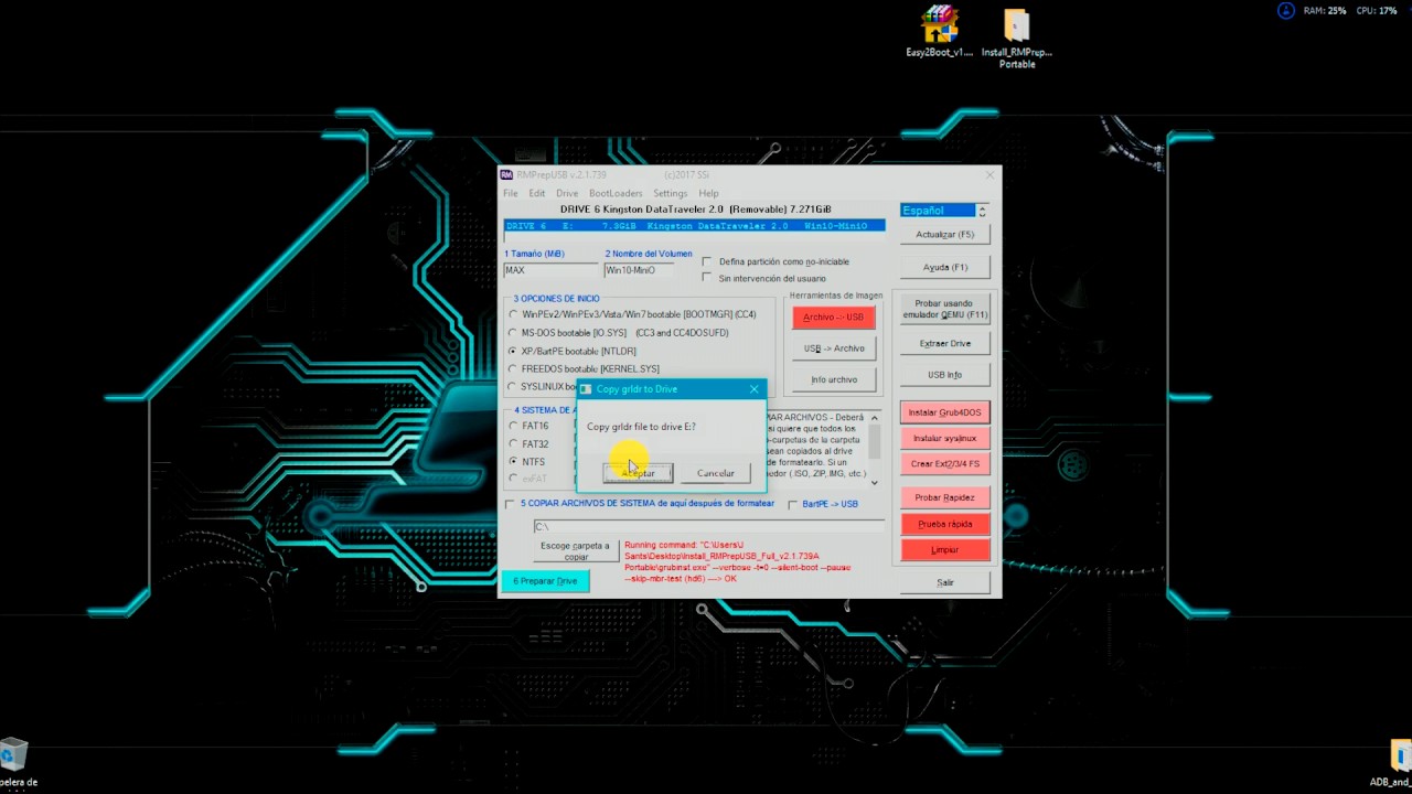 Crear Memoria Multiboot con RMPrepUSB y EasyBoot 2017 - YouTube