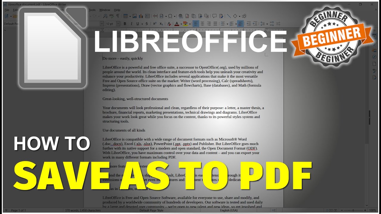 Конвертируйте файлы LibreOffice в PDF за считанные минуты