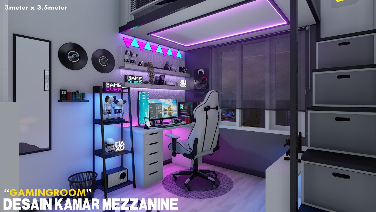 KAMAR GAMING MEZZANINE 3x3,5 METER - YouTube