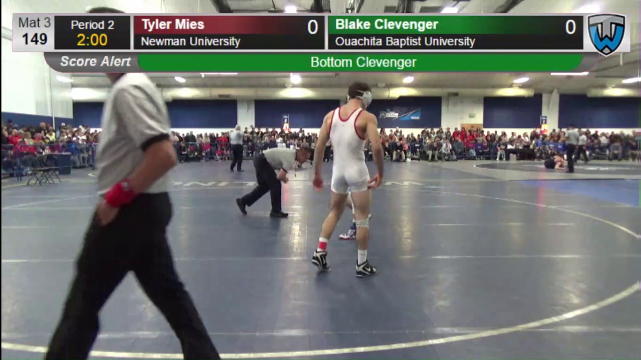 Blake Clevenger Ouachita Baptist University vs Tyler Mies Newman University - YouTube