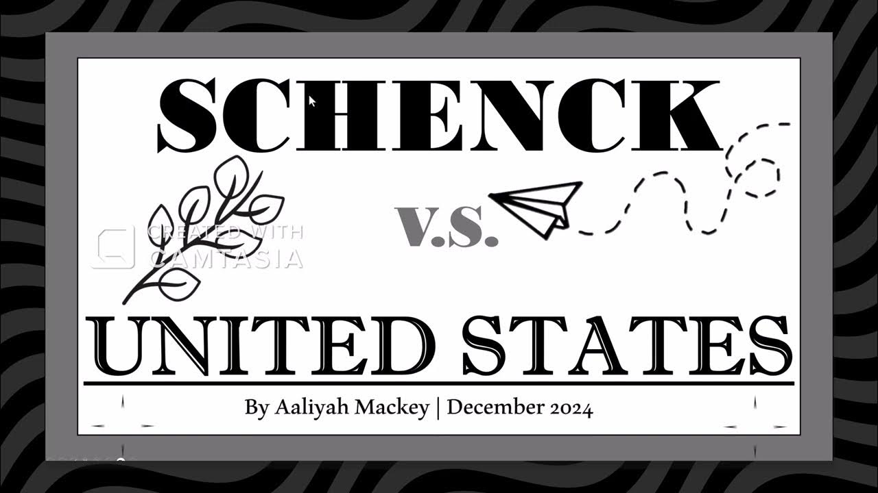 Schenck V. United States Presentation - YouTube