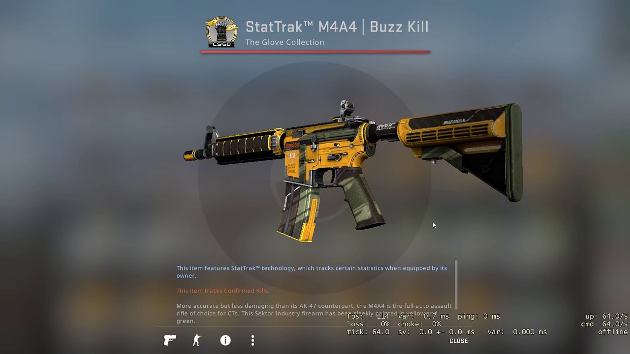 Open StatTrak™ M4A4 Buzz Kill - YouTube