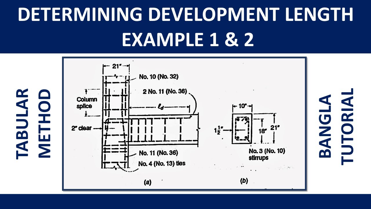 7. DETERMINING DEVELOPMENT LENGTH || TABULAR METHOD || Example 1 & 2 || Bangla Tutorial - YouTube