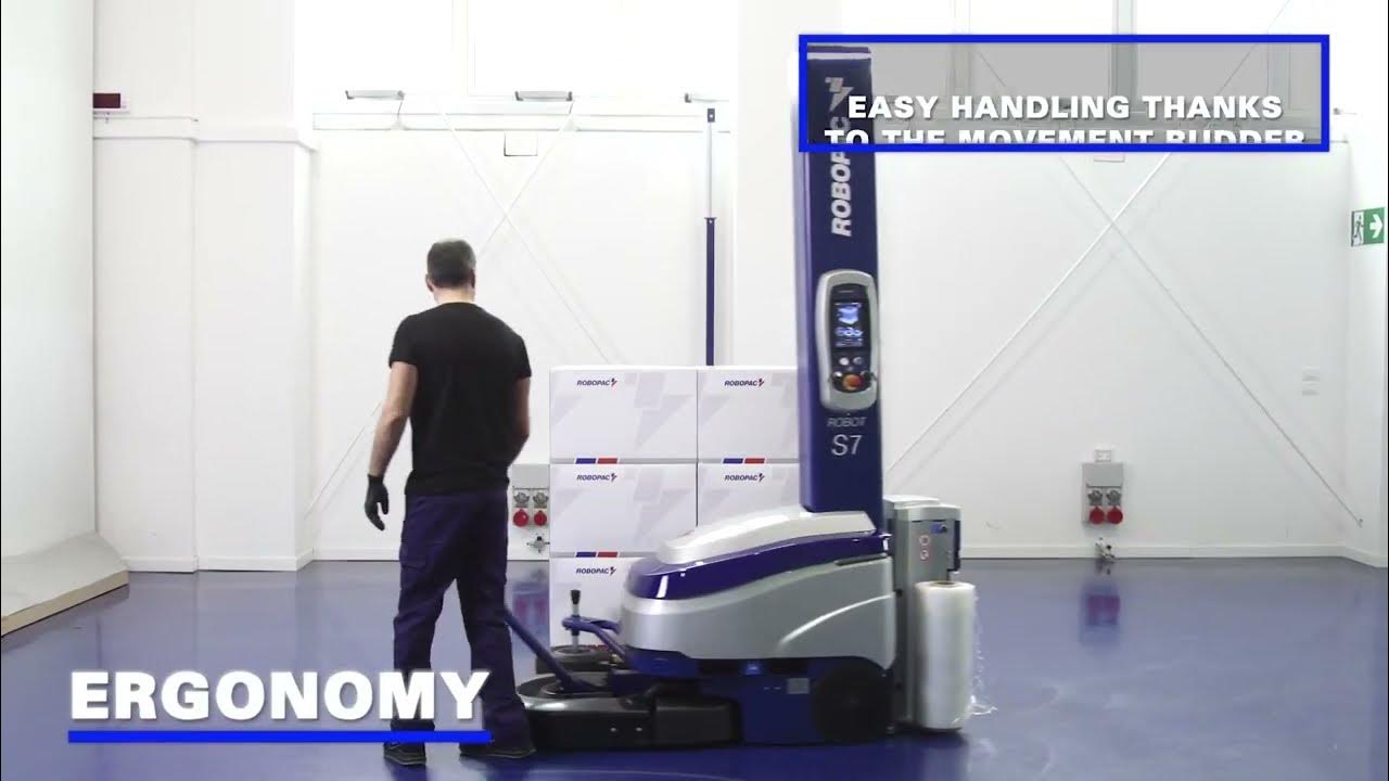 Robopac Robot S7 Self Propelled Robot for Stretch Wrapping - YouTube