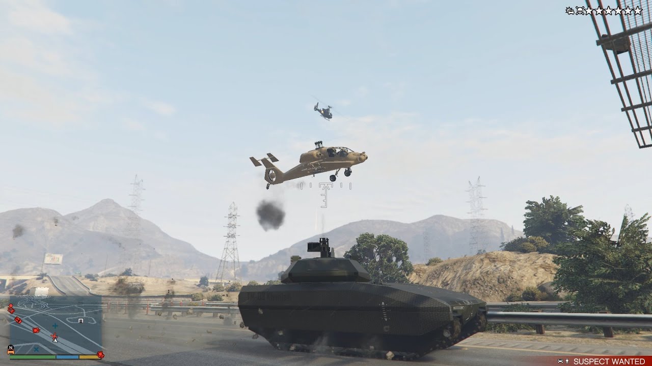 GTA V TM-02 Khanjali Tank Rampage + Six Star Wanted Level Escaped - YouTube