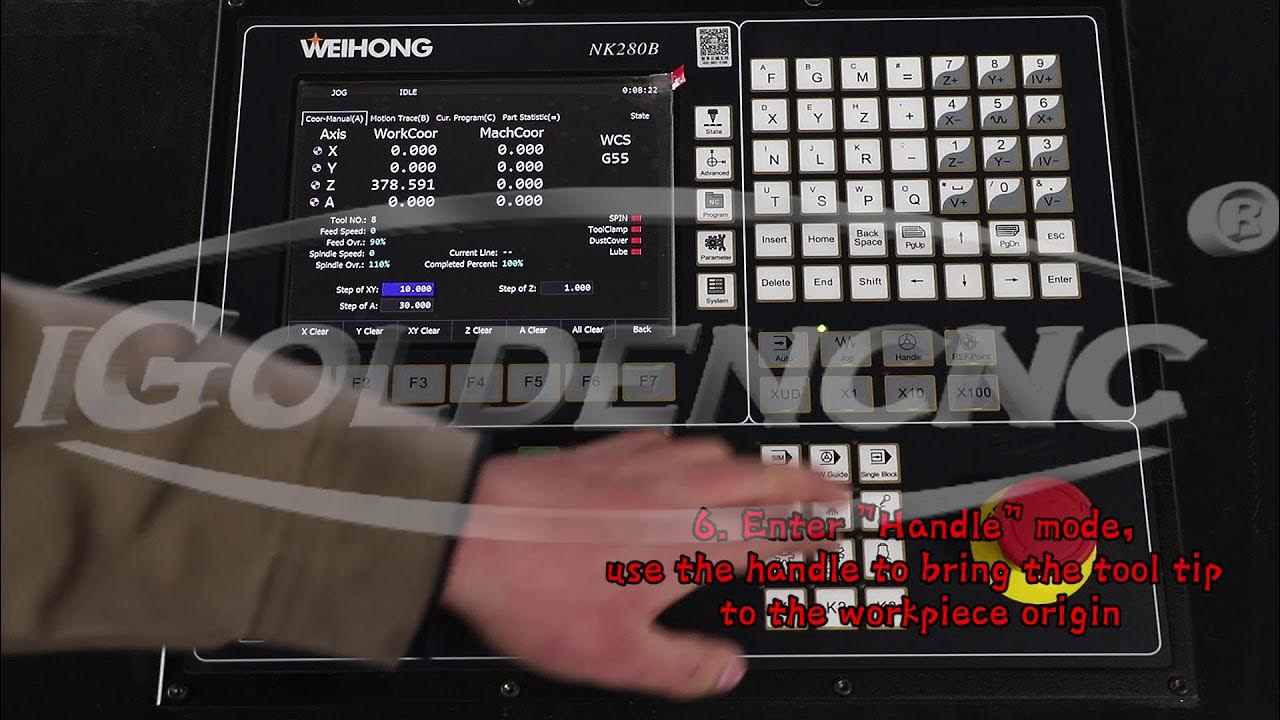 How to set Workpiece Origin in NK280B control system - YouTube